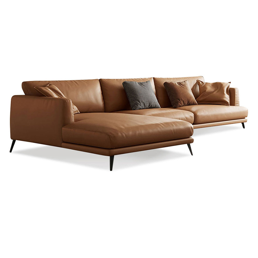 Corrigan Studio® 2 - Piece Brown yellow color Genuine Leather Modular ...