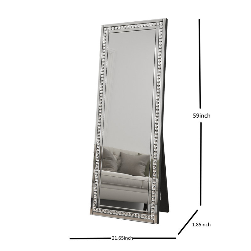 Everly Quinn Casmer Rectangle Full Length Mirror 22" Wide & Reviews ...