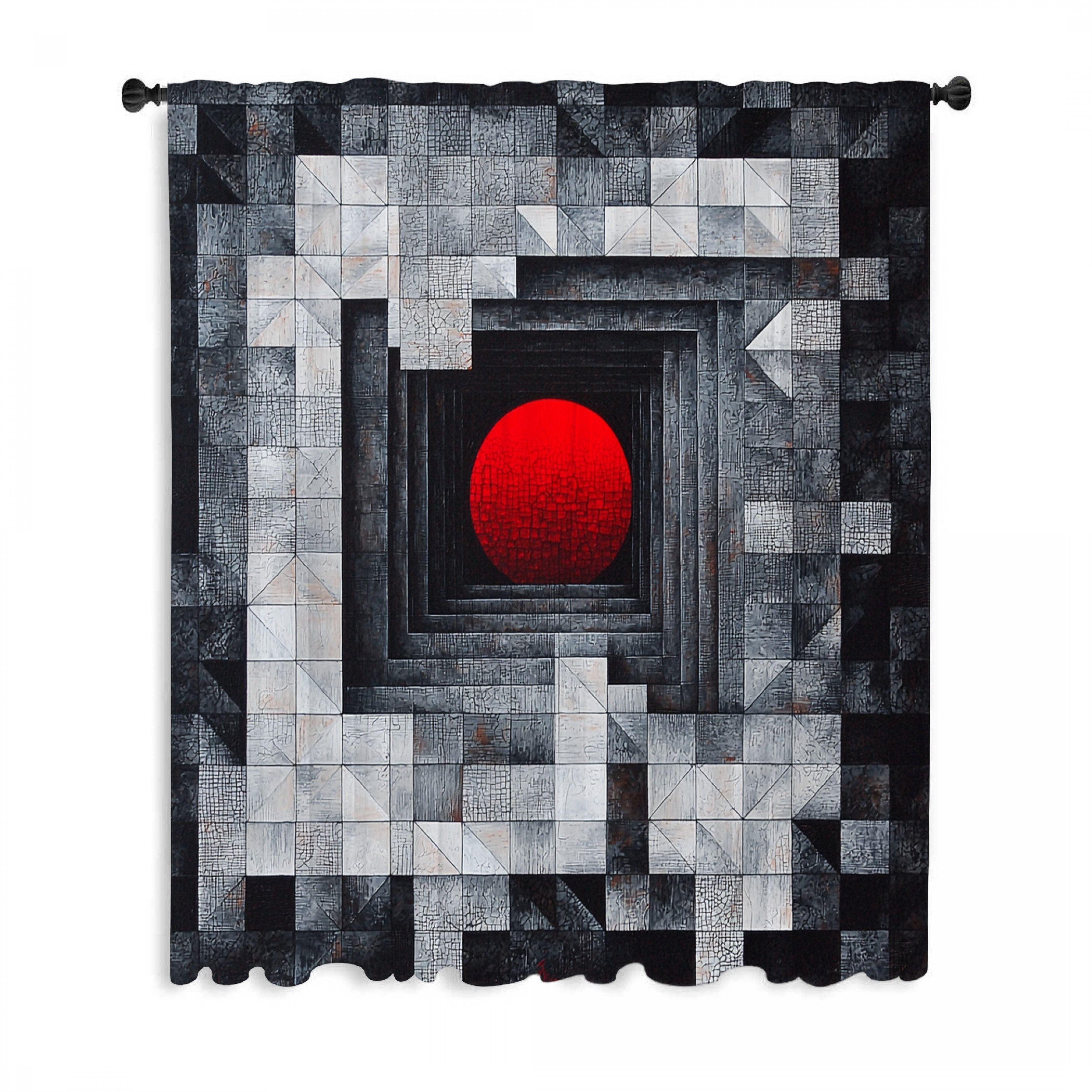 Foundry Select Abstract Cube Window Curtains, Optical Blockout & Sheer ...