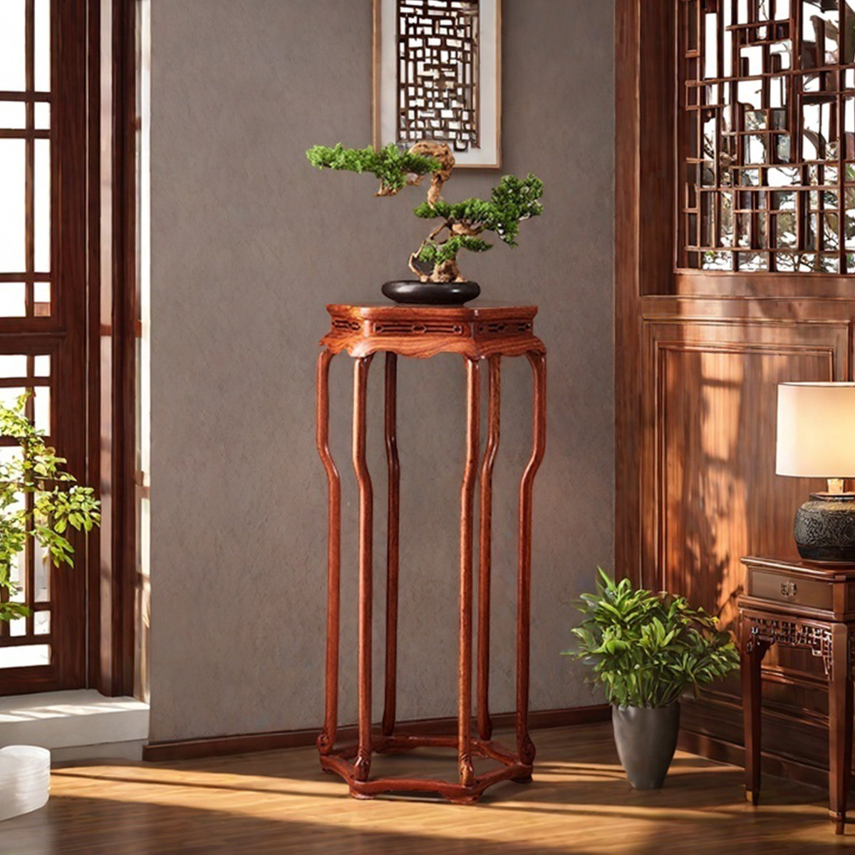 Sleek Surface Designs Six-legged waist girdle floor flower stand bonsai ...