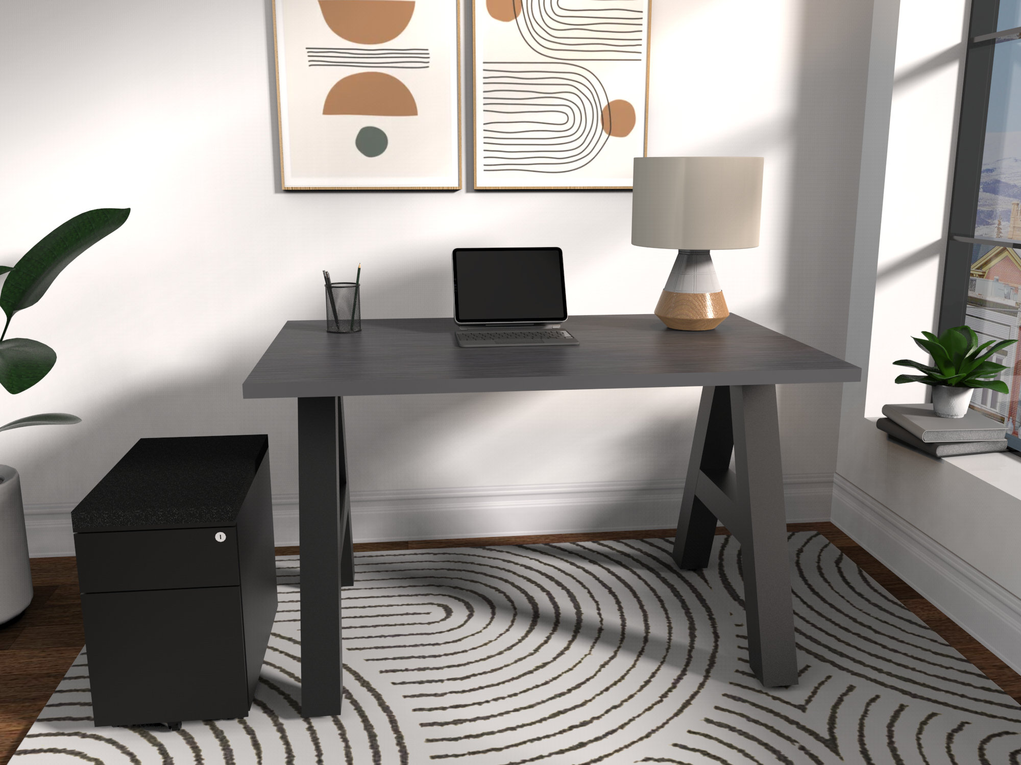 Latitude Run® Modern A-Frame Desk Executive Desk | Wayfair