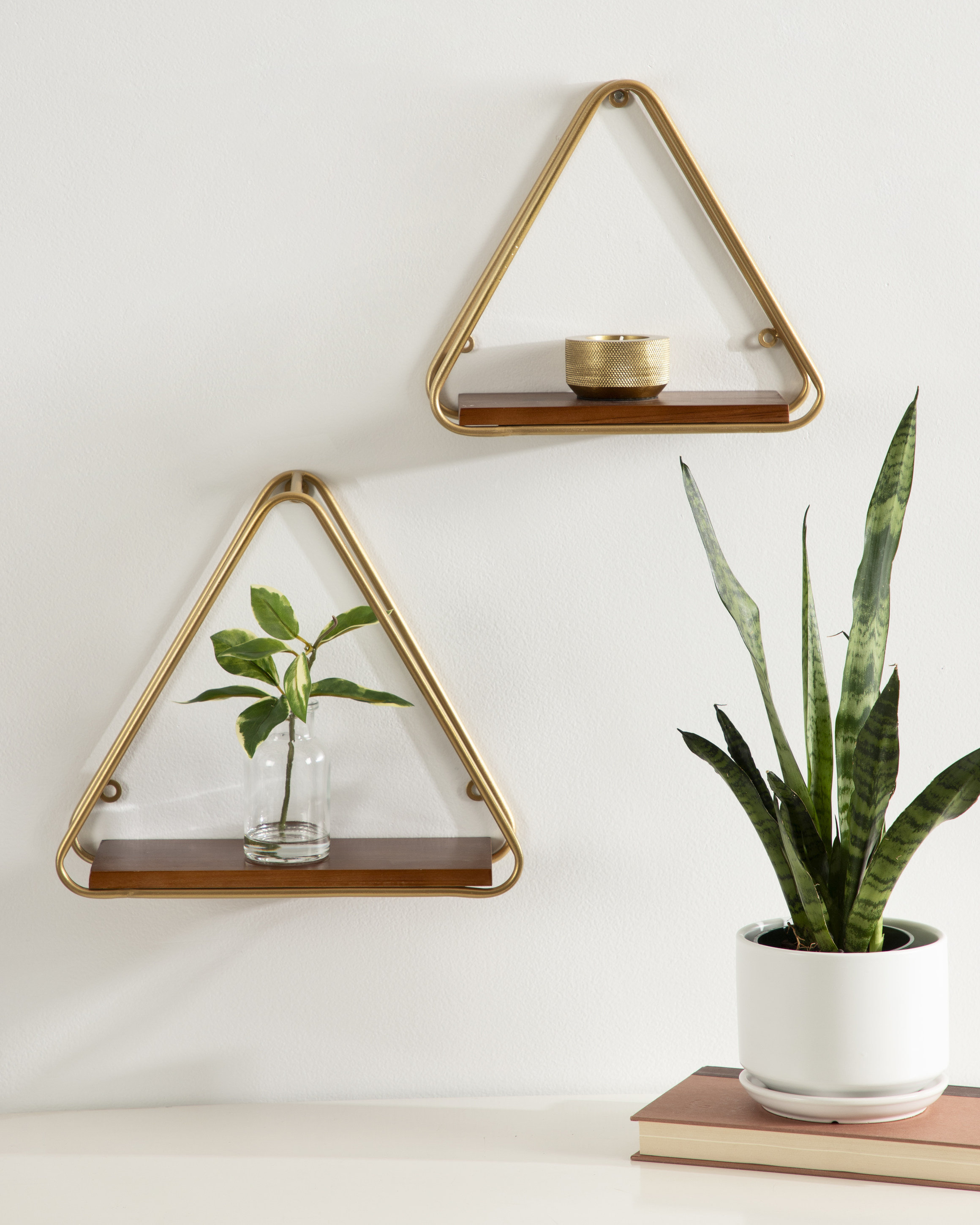 Everly Quinn 2 Piece Triangle Accent Shelf & Reviews | Wayfair