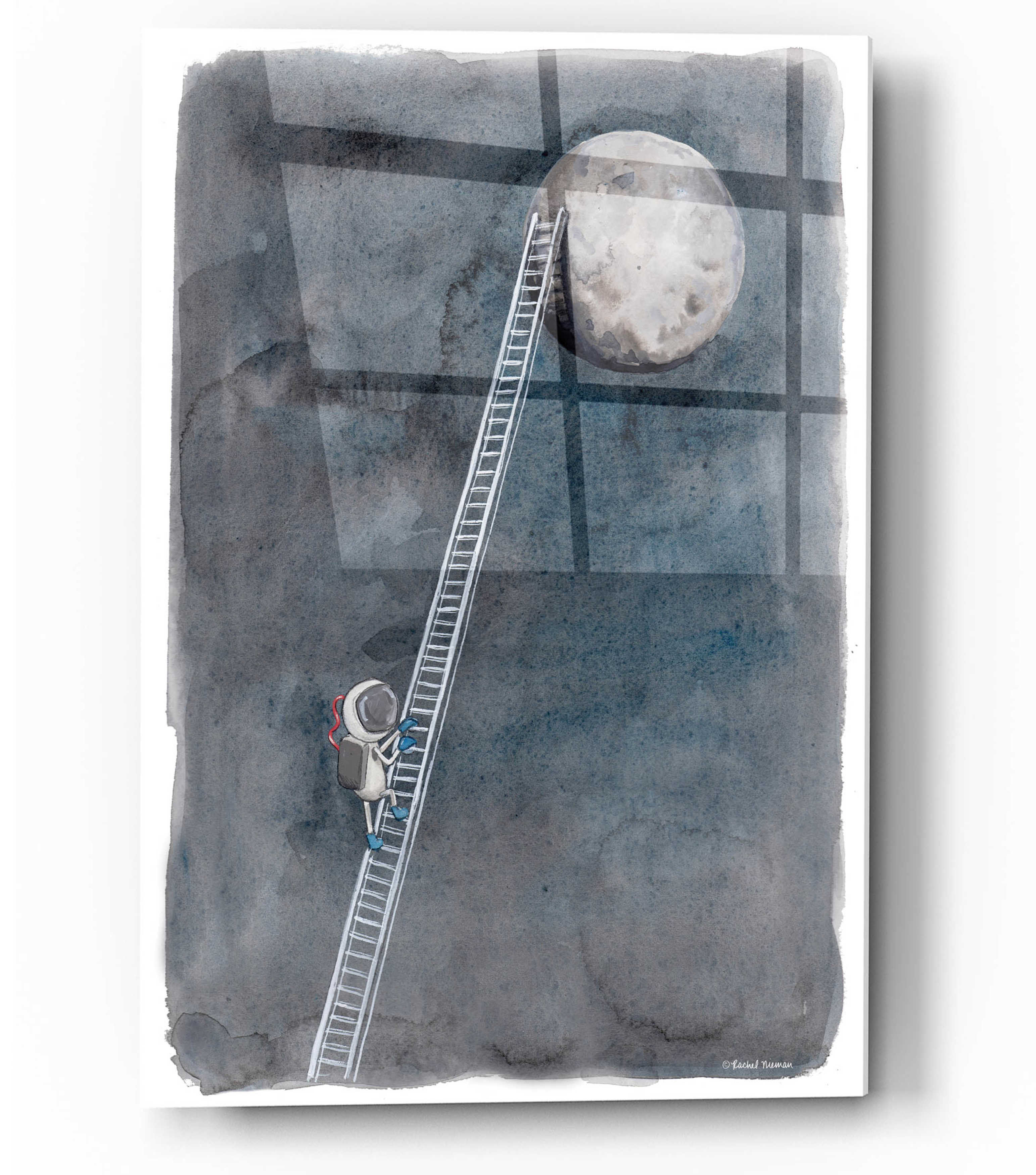 Trinx Epic Art 'Ladder To The Moon' By Rachel Nieman, Ac Ladder To The ...