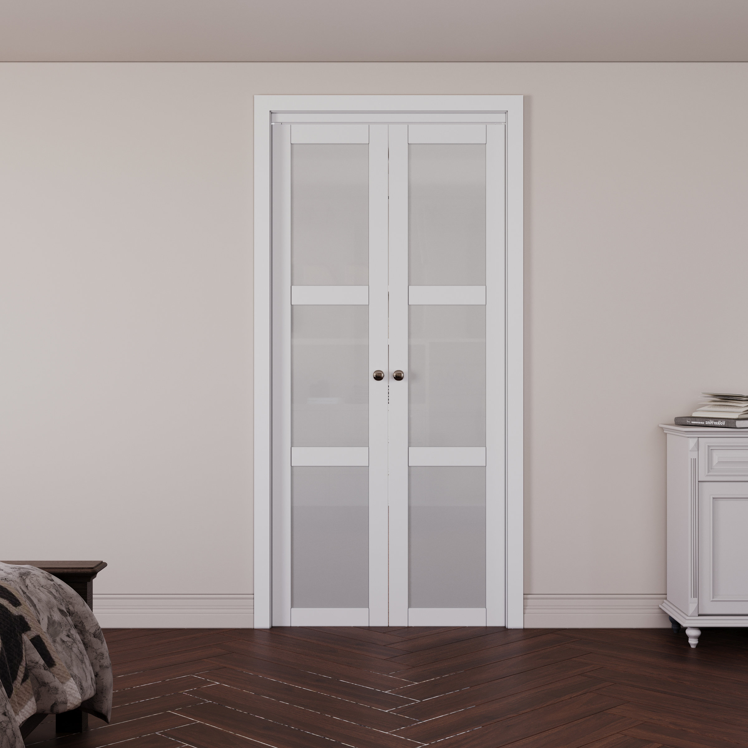 ARK DESIGN Panelled Manufactured Wood and Glass Pivot-French Door With ...