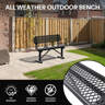 YijuE Heavy Duty Outdoor Metal Park Bench, Garden Bench, Thermoplastic ...