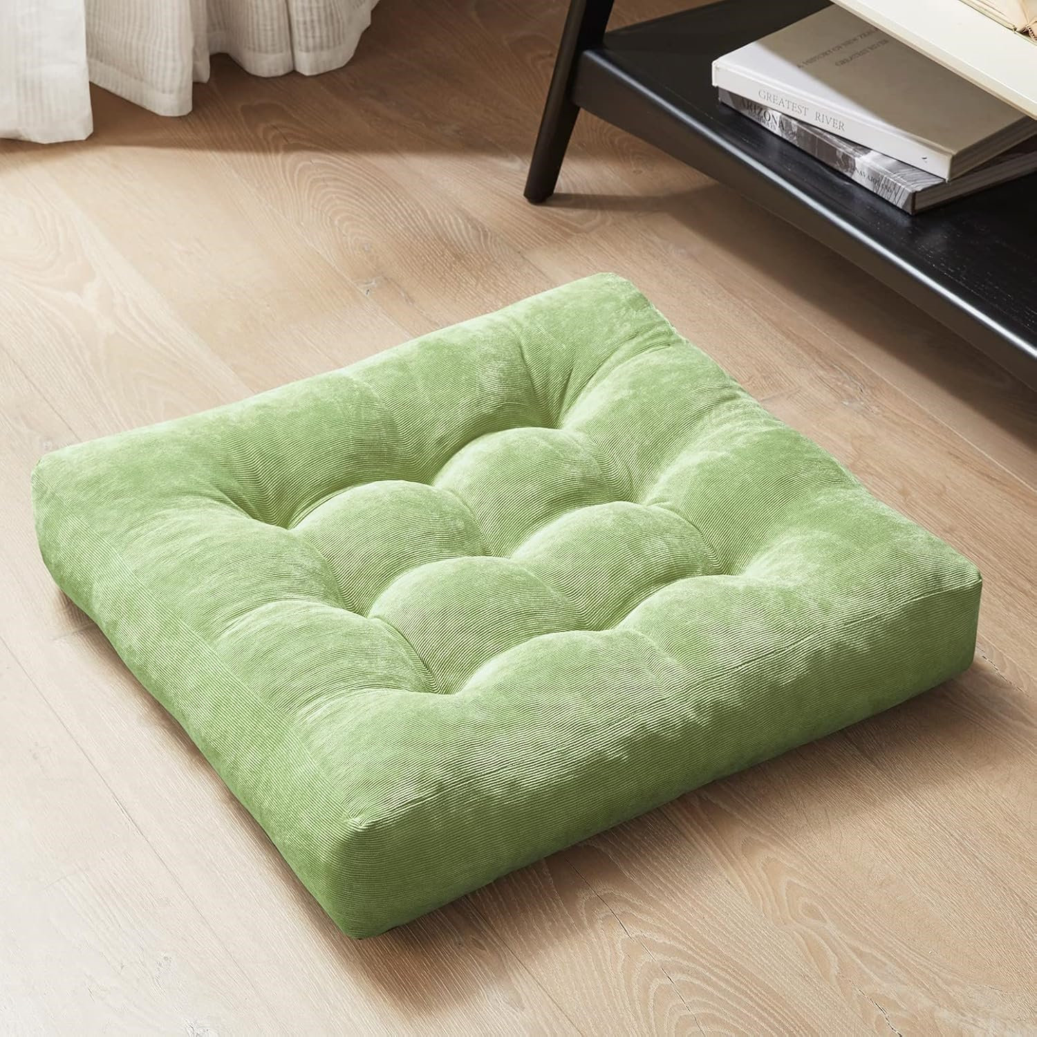 doitbest 22x22 Inch Square Floor Pillows, Tufted Corduroy Cushions ...