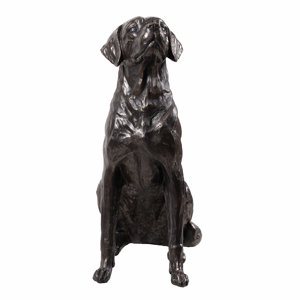Hi-Line Gift Ltd. Bronze Sitting Labrador Life Size Resin Home Decor ...