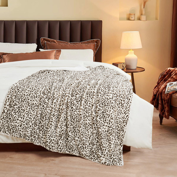 Home Soft Things Snow Leopard Faux Fur Throw | Wayfair