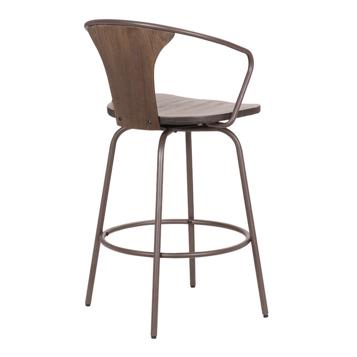 Steelside™ Cardella Swivel Counter Stool with Metal Frame & Reviews ...