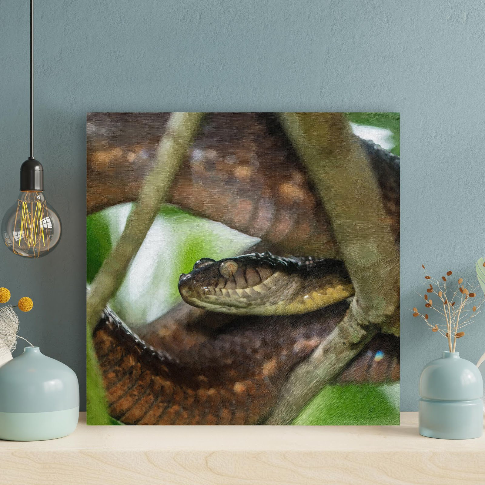 Latitude Run® Brown Snake 11 - Wrapped Canvas Painting | Wayfair