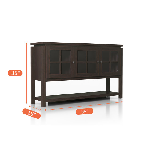 Winston Porter Tellun 59" Width 3-Door Buffet | Wayfair
