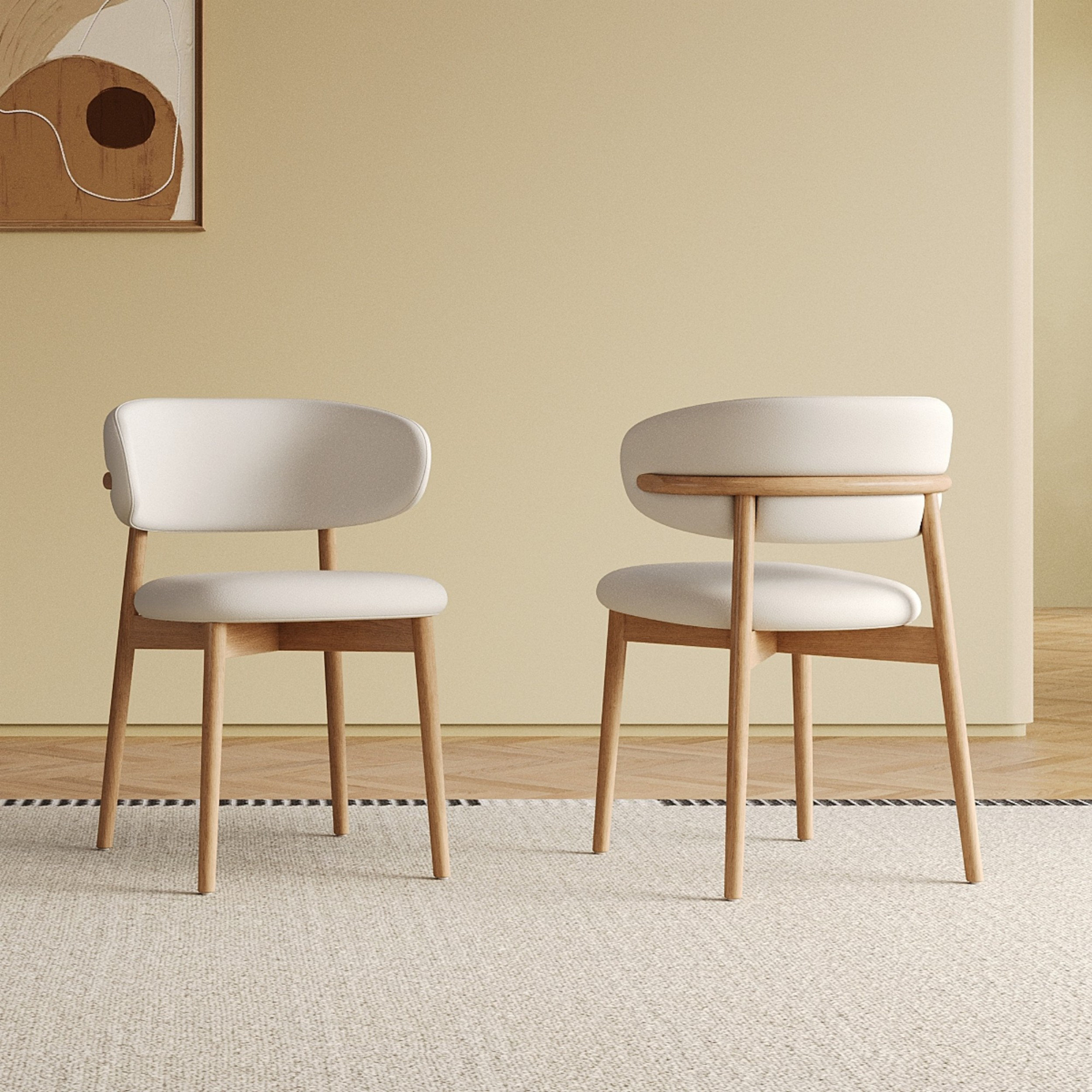 Corrigan Studio Mid-Century Modern Wood Leg Dining Chair Set of 2 ...
