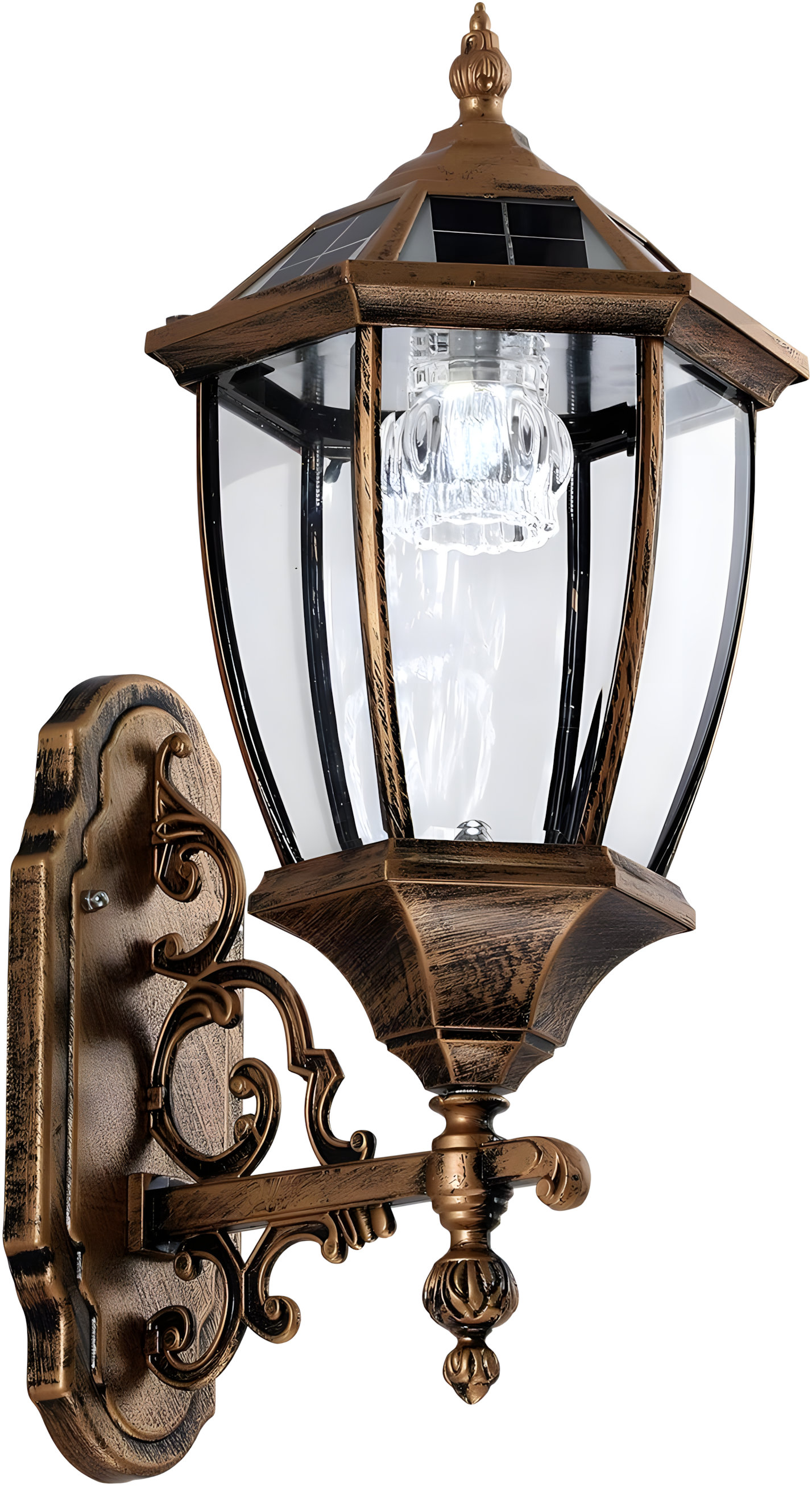 Bloomsbury Market Solar Powered Outdoor Wall Light With Light Sensor ...