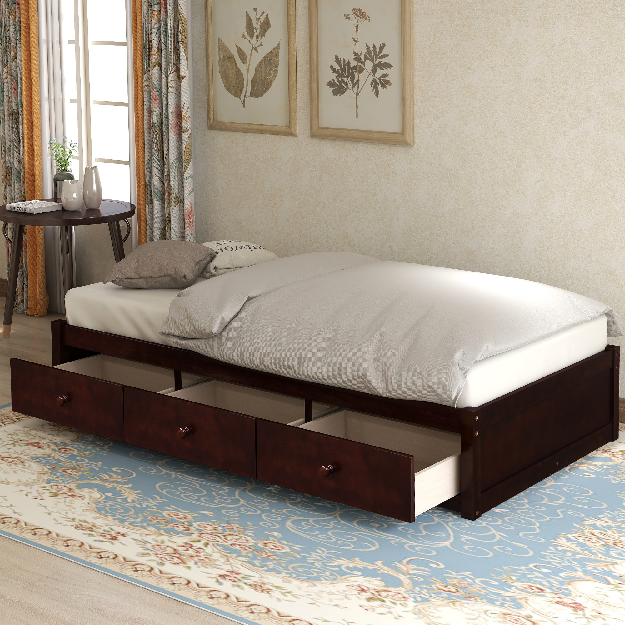 Red Barrel Studio® Jacob-James Twin Solid Wood Storage Platform Bed | Wayfair