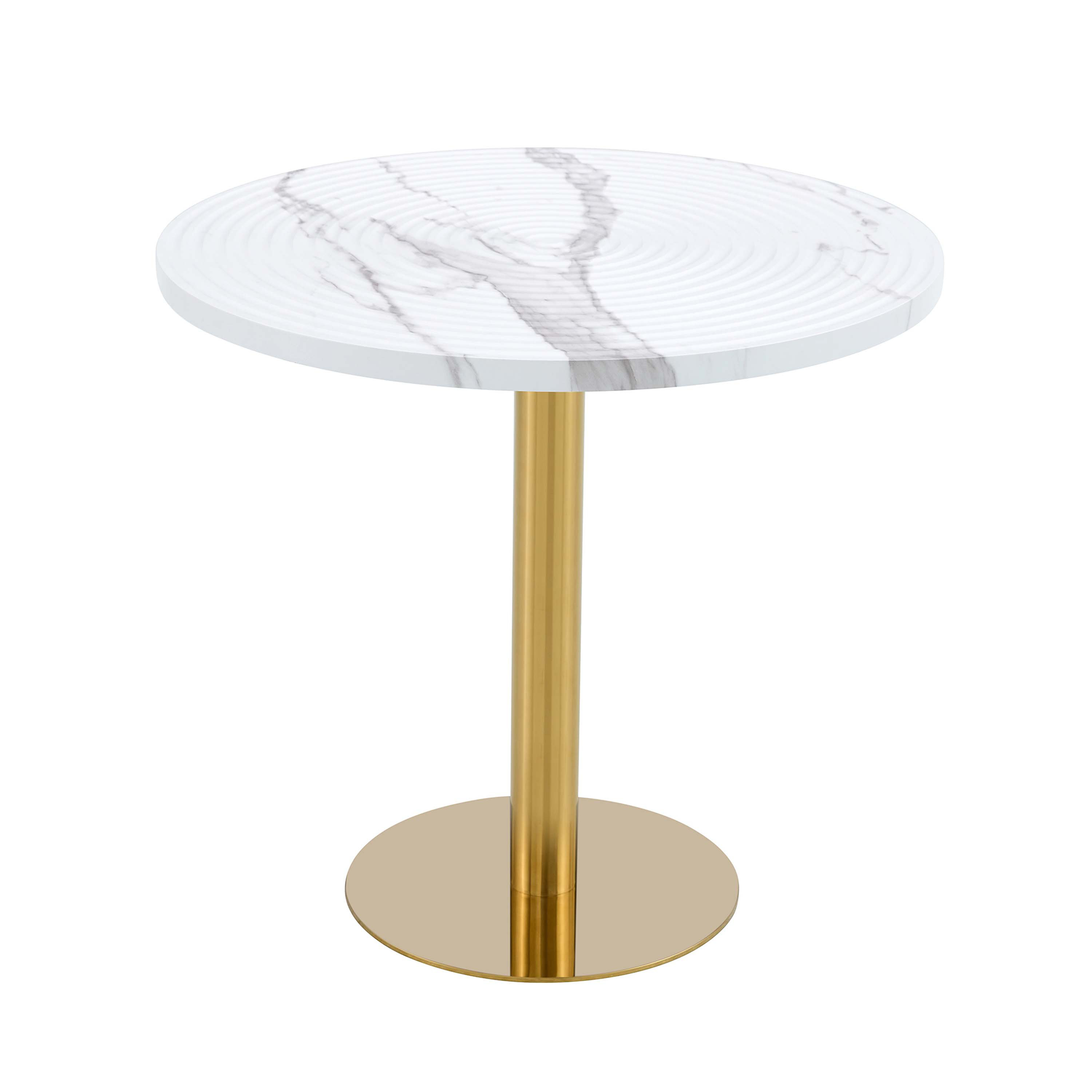 Ebern Designs Coryon 31.5 Inch Elegant White Marble Pattern Round ...