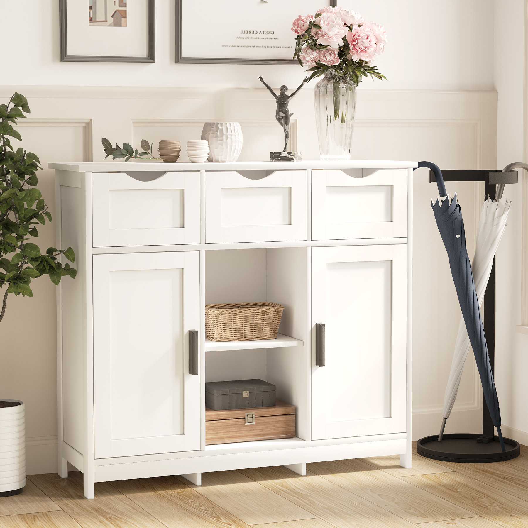 Winston Porter Theile 31.1'' Sideboard Storage Cabinet Buffet Cabinet ...