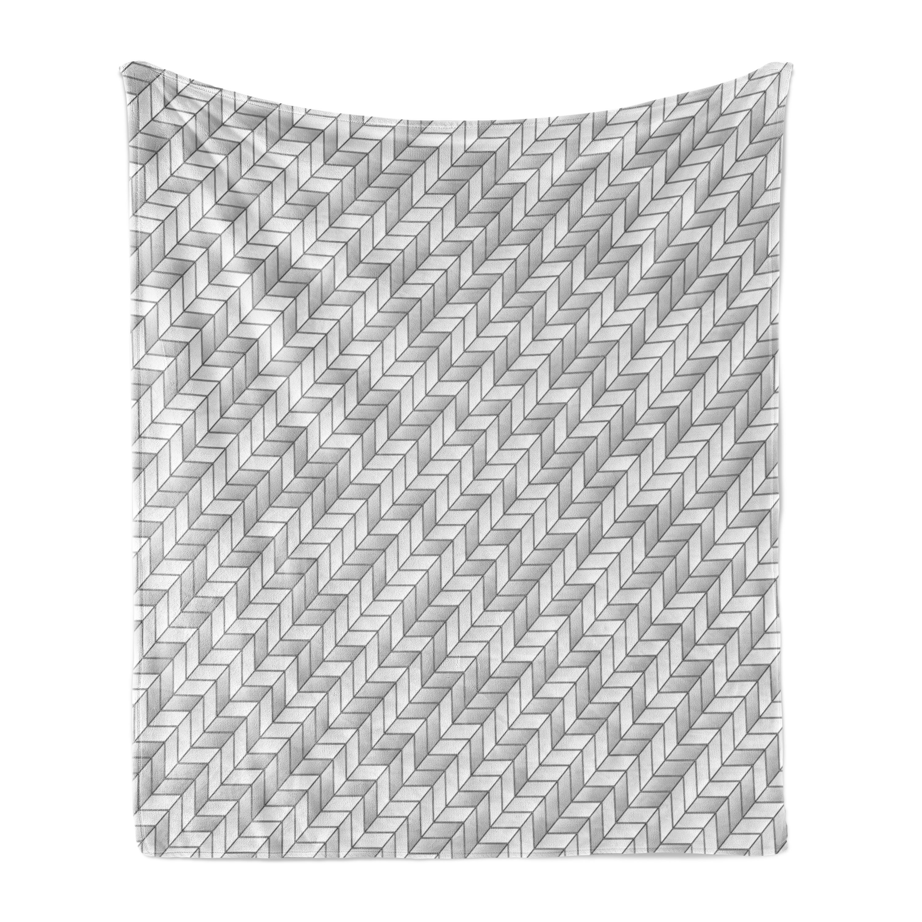 Ambesonne Neutral Fleece Throw Blanket Diagonal Tech Visual Art Pale ...