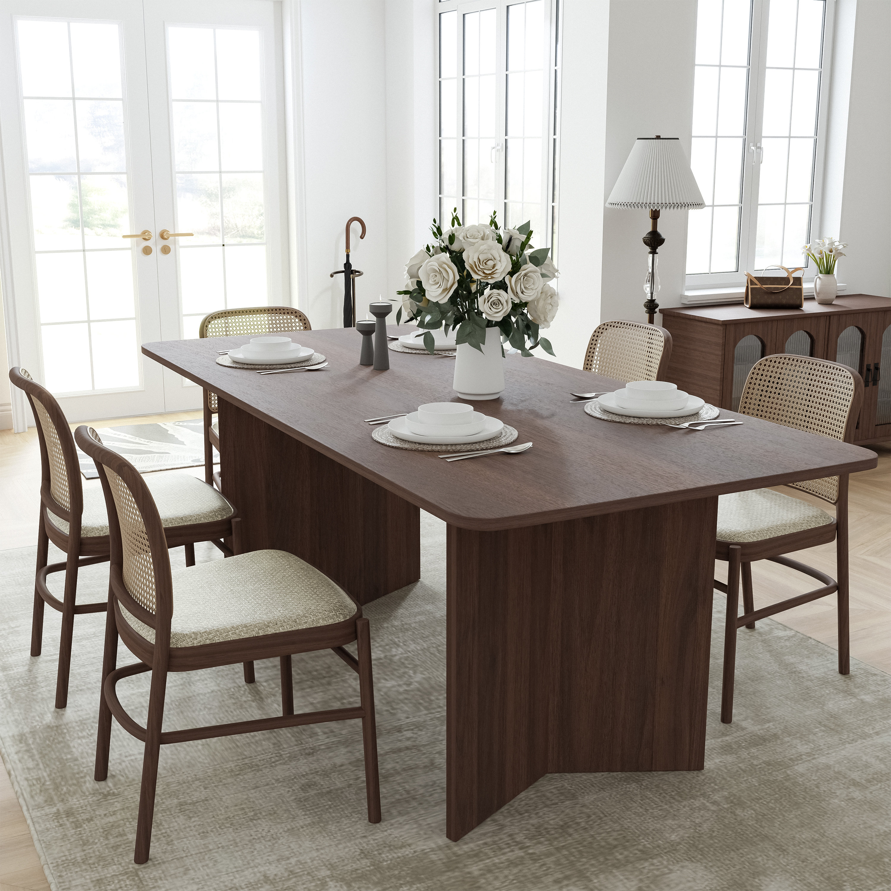 Wade Logan Chantai Wooden Dining Table 6 Seats & Reviews - Wayfair Canada