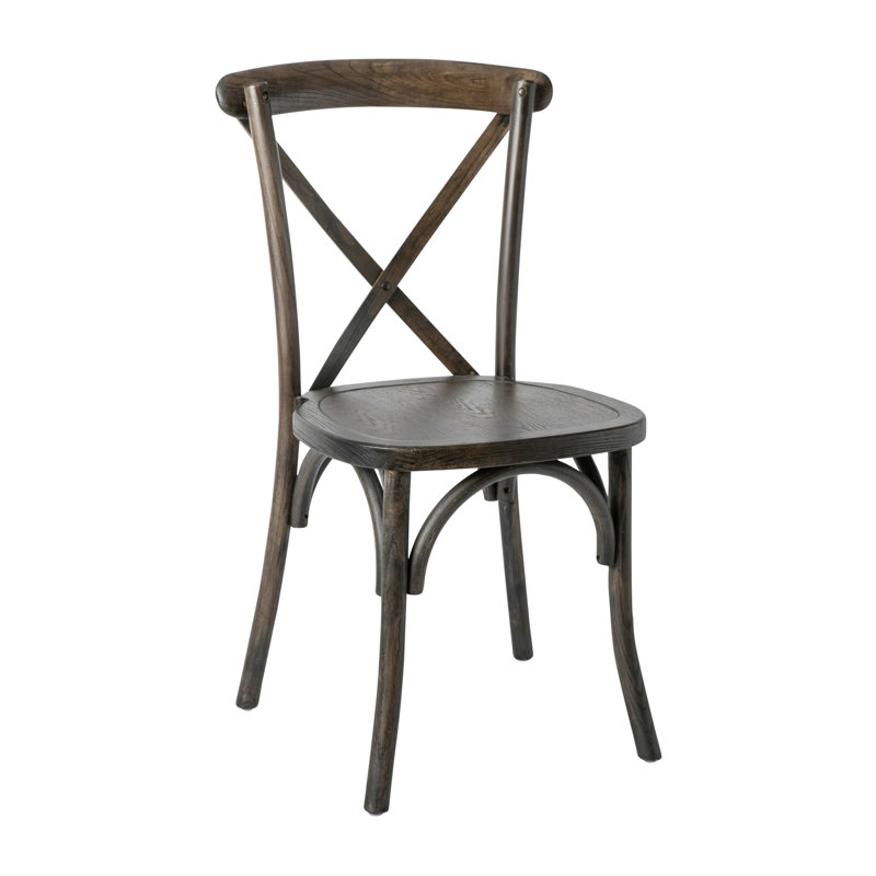 Rosalind Wheeler Arquit Stackable Cross-Back Wooden Bistro Chair ...