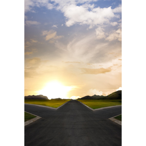 Ebern Designs Portrait Of A Crossroad At Dawn In A Rural Landscape ...