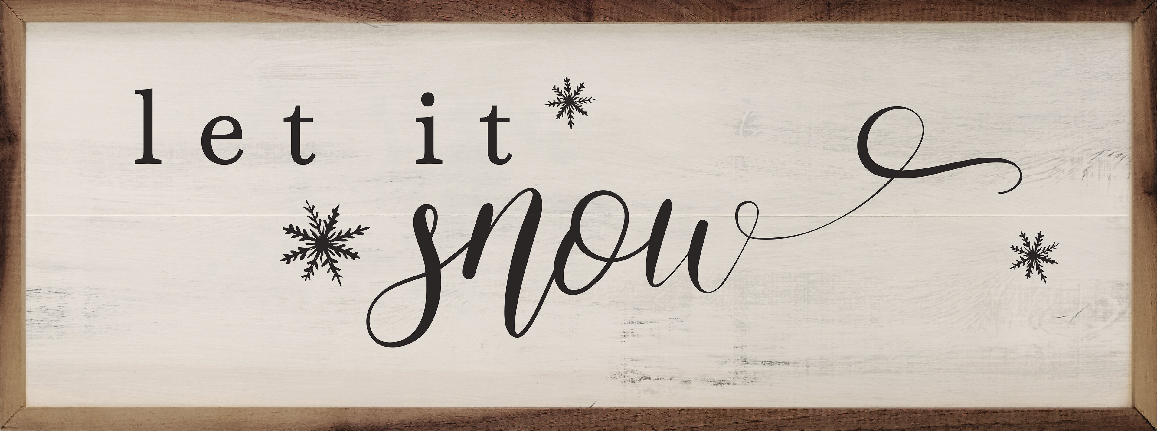 The Holiday Aisle® Let It Snow With Snowflakes Whitewash & Reviews ...