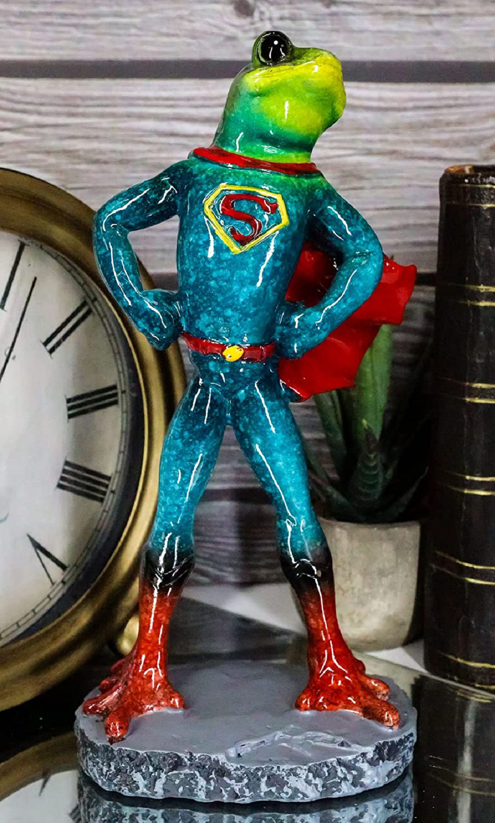 Trinx Superhero Frog Superman In Blue And Red Cape Outfit Posing ...