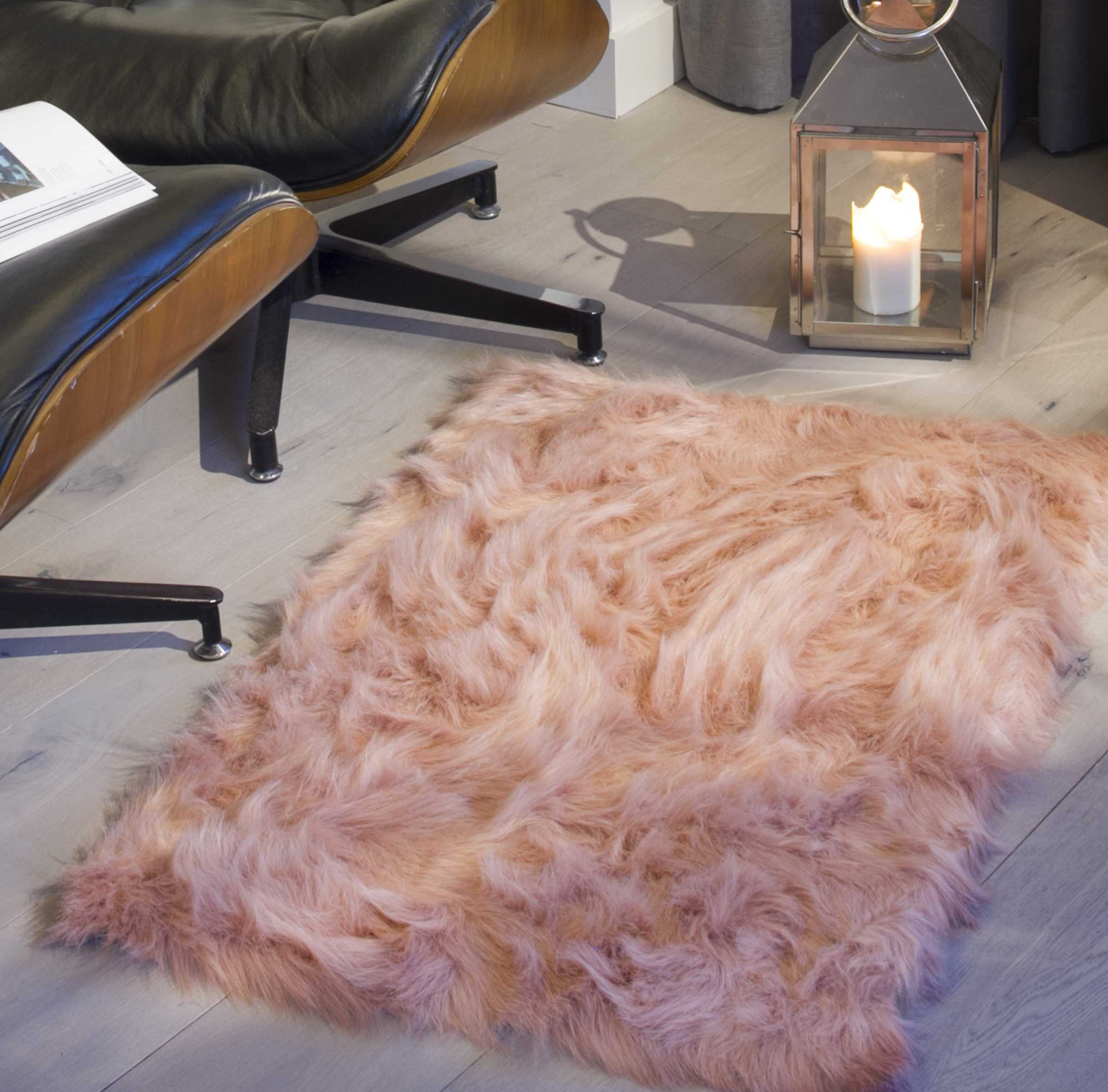 Mercer41 Ervin Dusty Rose Faux Sheepskin Flokati Washable Area Rug ...