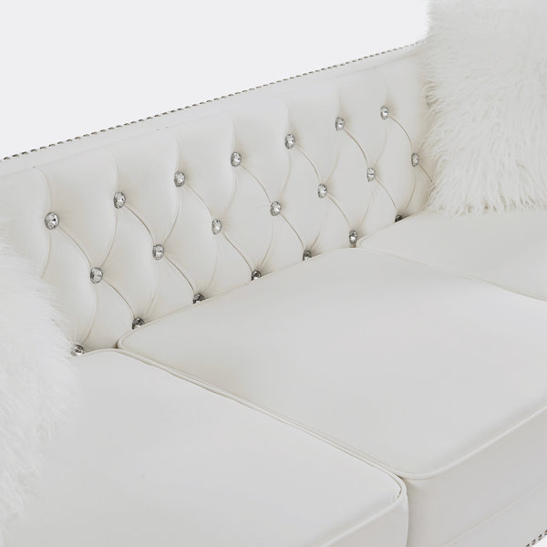 House of Hampton® Anastasaos 83.07" Tufted Upholstered Sofa with ...