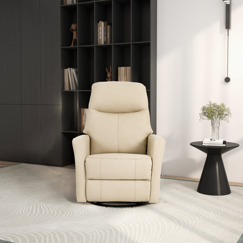 Latitude Run® Laytan Genuine Leather Swivel Glider Recliner Chair | Wayfair