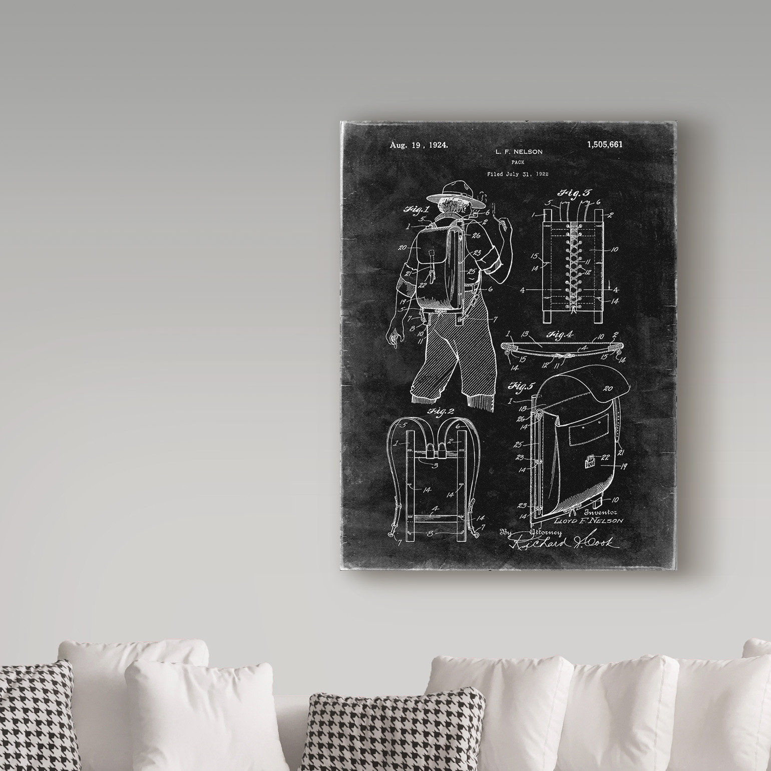 Trademark Fine Art 'Backpack 1' Drawing Print on Wrapped Canvas ...