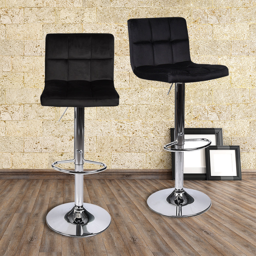 17 Stories Modern 2 Sets Bar Stools with Back,Upholstered Counter ...