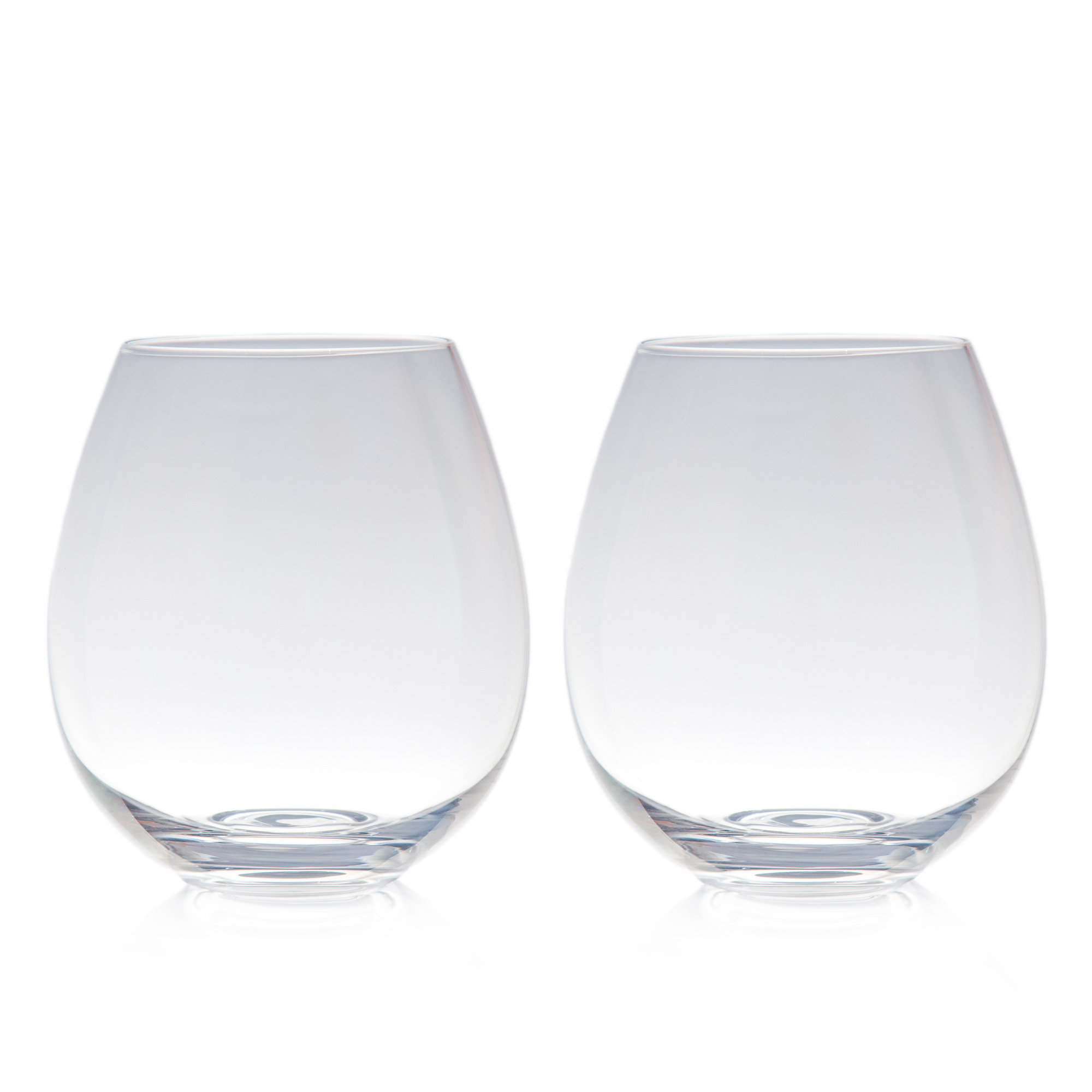Ebern Designs Stemless Jumbo Wine Glass Set - Clear | Wayfair