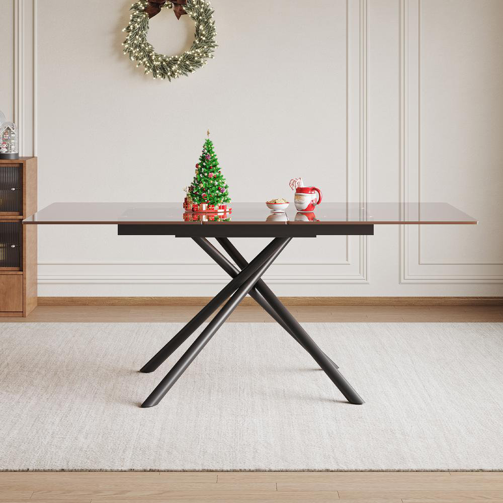 George Oliver Luxury Glass Extendable Table | Wayfair