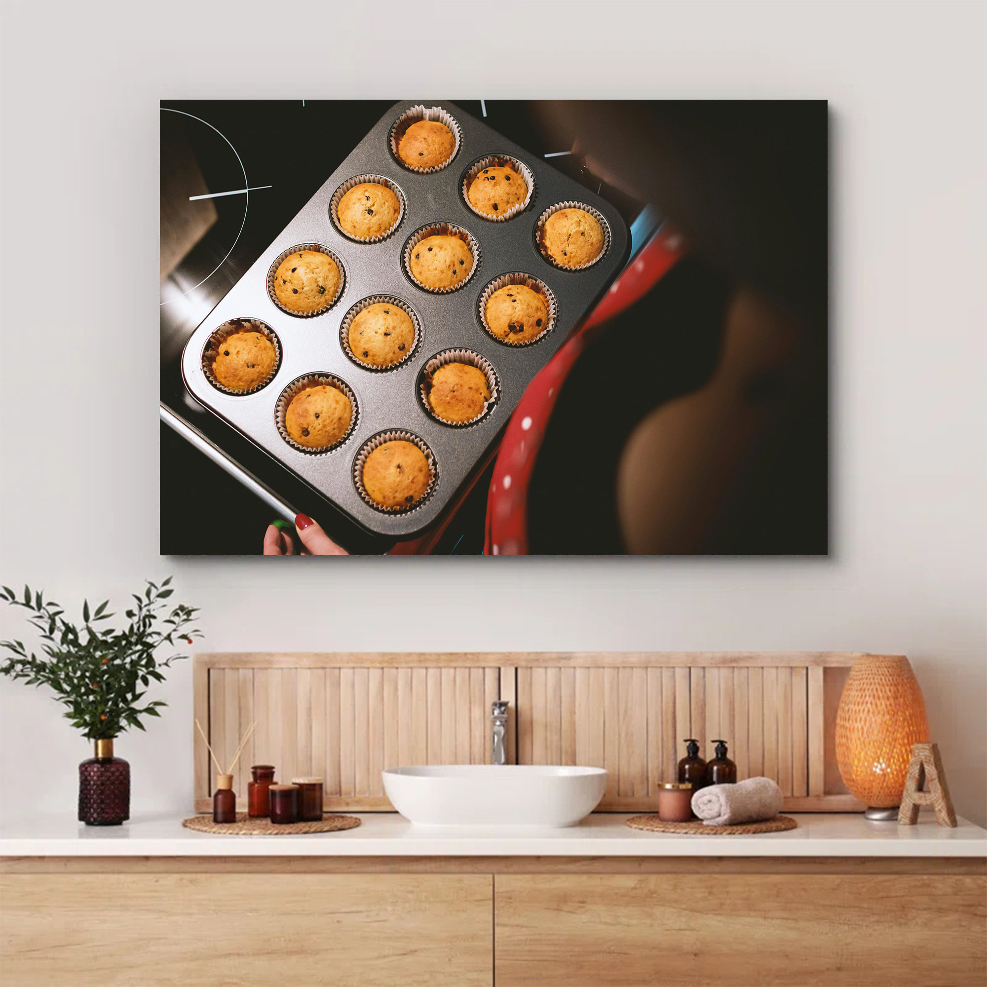 Latitude Run® Freshly Baked Muffins in Tray for Cozy Kitchen Decor ...