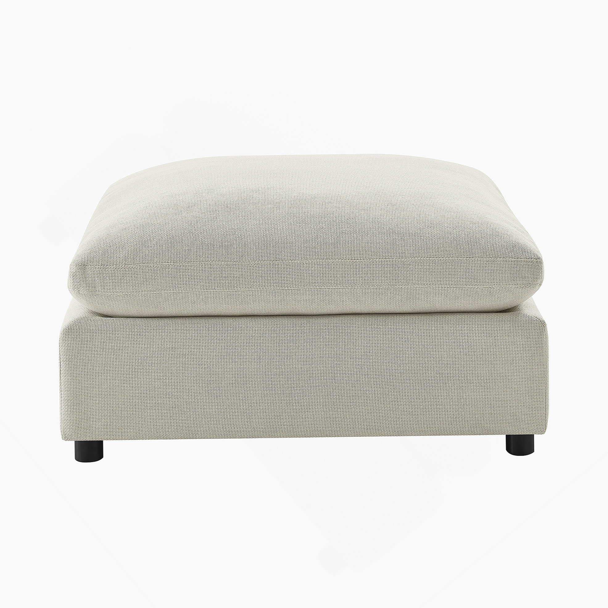 Hokku Designs Cassandra Beige Fabric 40 In. Square Ottoman | Wayfair