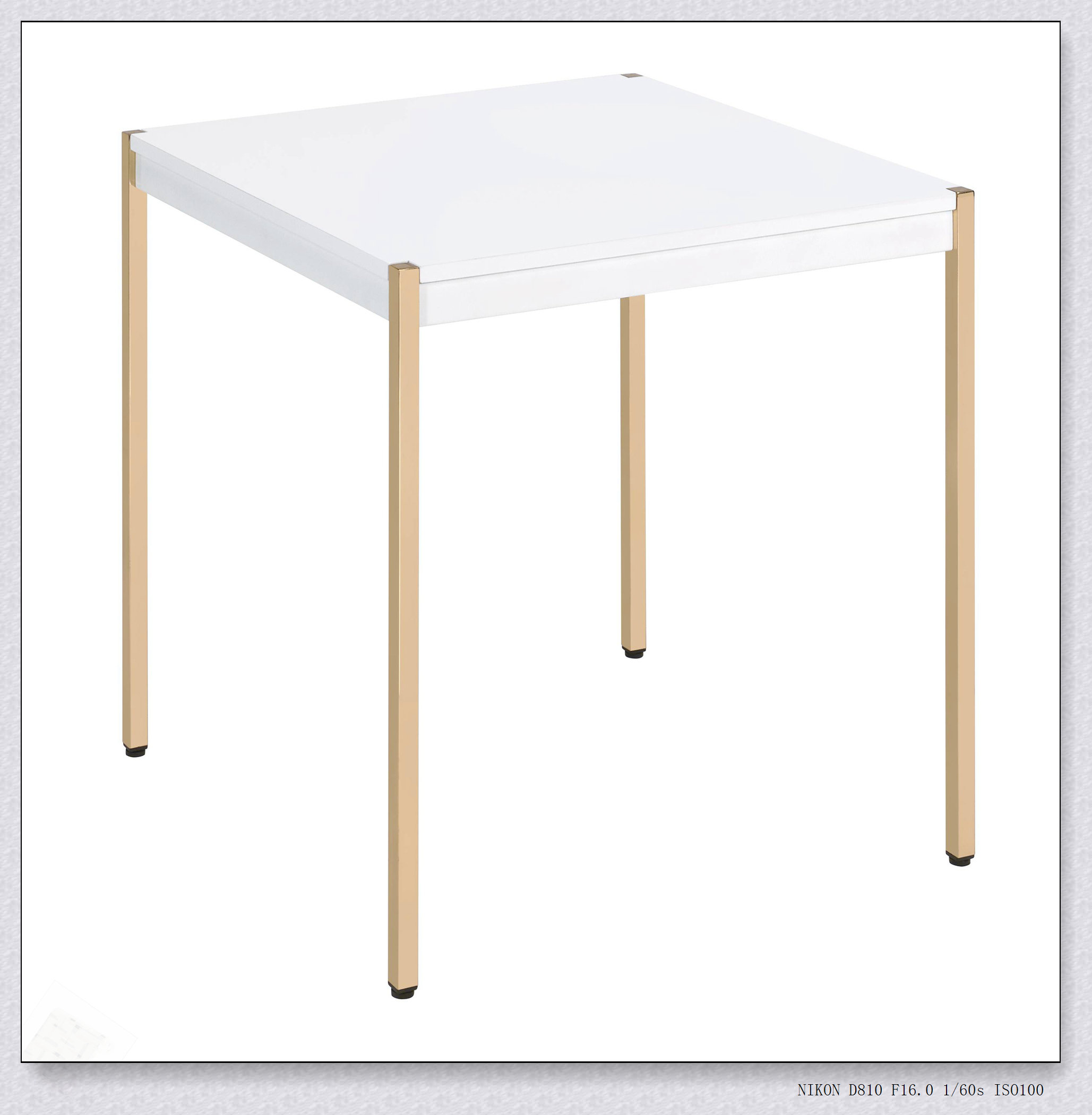 Wrought Studio™ White And Gold Square End Table With Modern Design, For ...