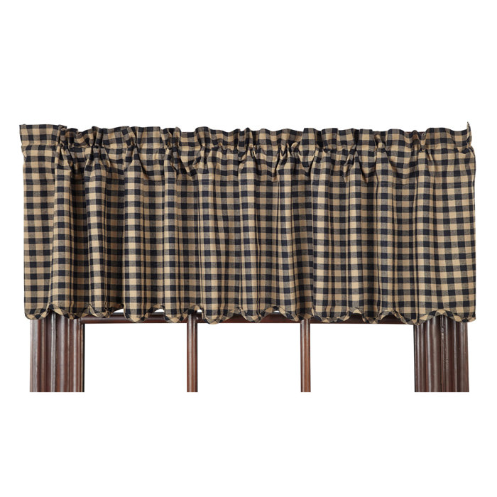 August Grove® Plaid Cotton Scalloped Window Valance & Reviews | Wayfair