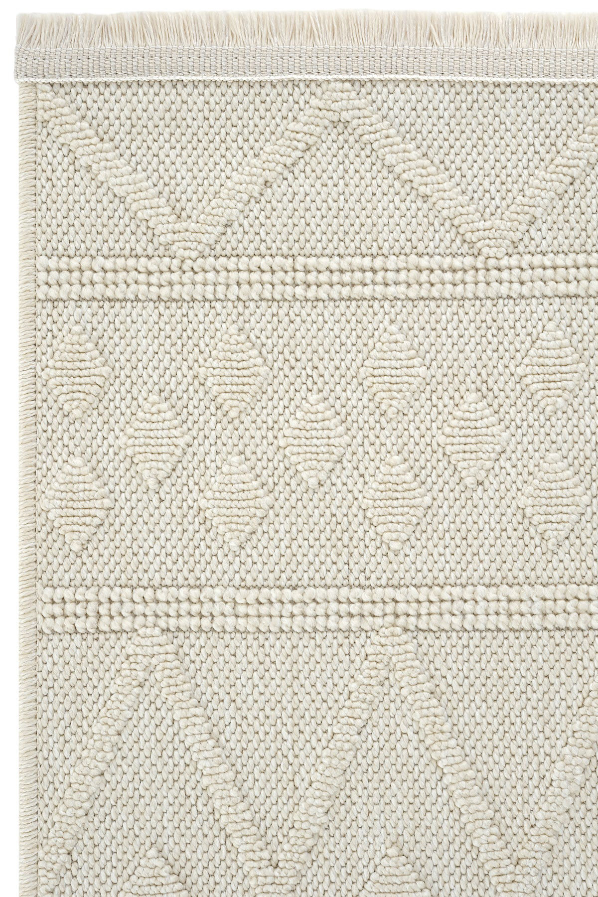 Dakota Fields Cream Wicker Textured Cut Pile Rug | Wayfair
