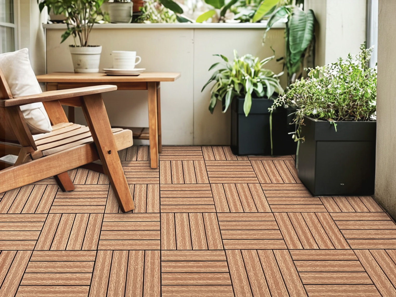Serene Resin DIY Interlocking Decking Tiles - Wayfair Canada
