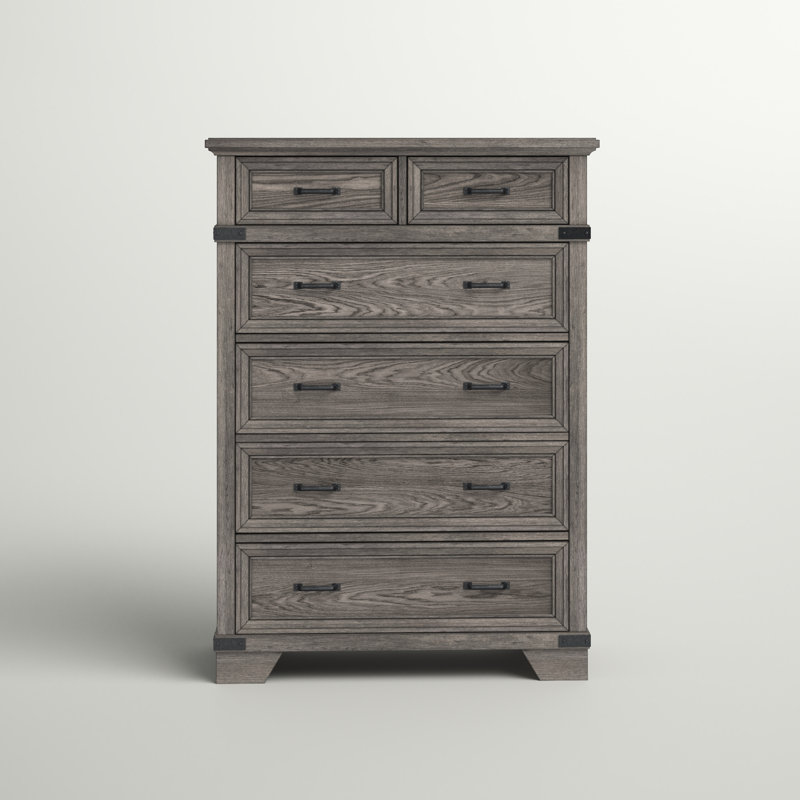 Three Posts™ Lacroix Forge Chest with 6 Drawers, Brushed Steel ...