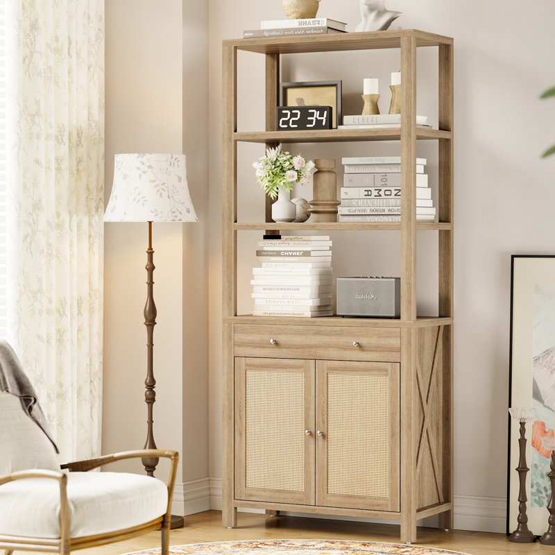 Everly Quinn Pelagheia Rattan Bookcase & Reviews | Wayfair