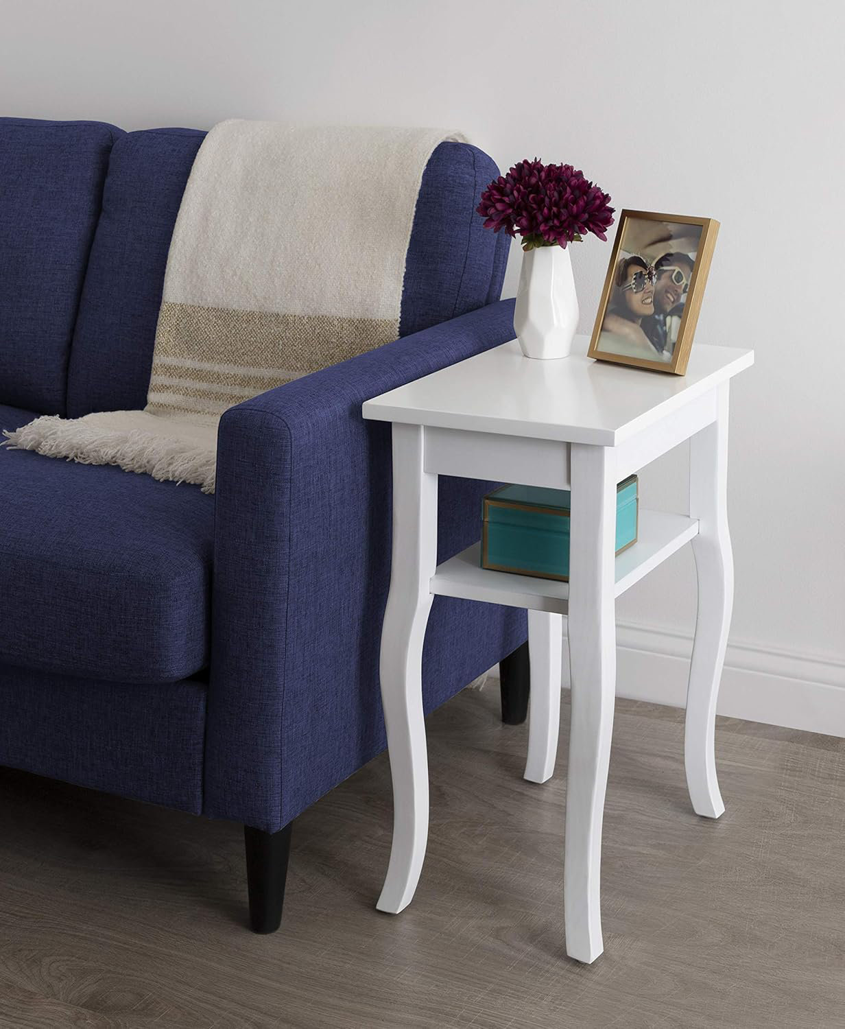 Wildon Home® Transitional Wood Side Table With Display Shelf, Curved ...