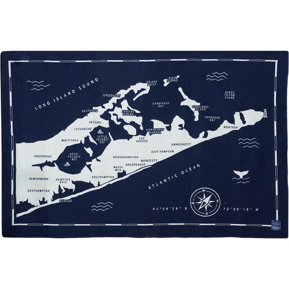 Faribault Mill The Hamptons Map Wool Throw Blanket | Perigold