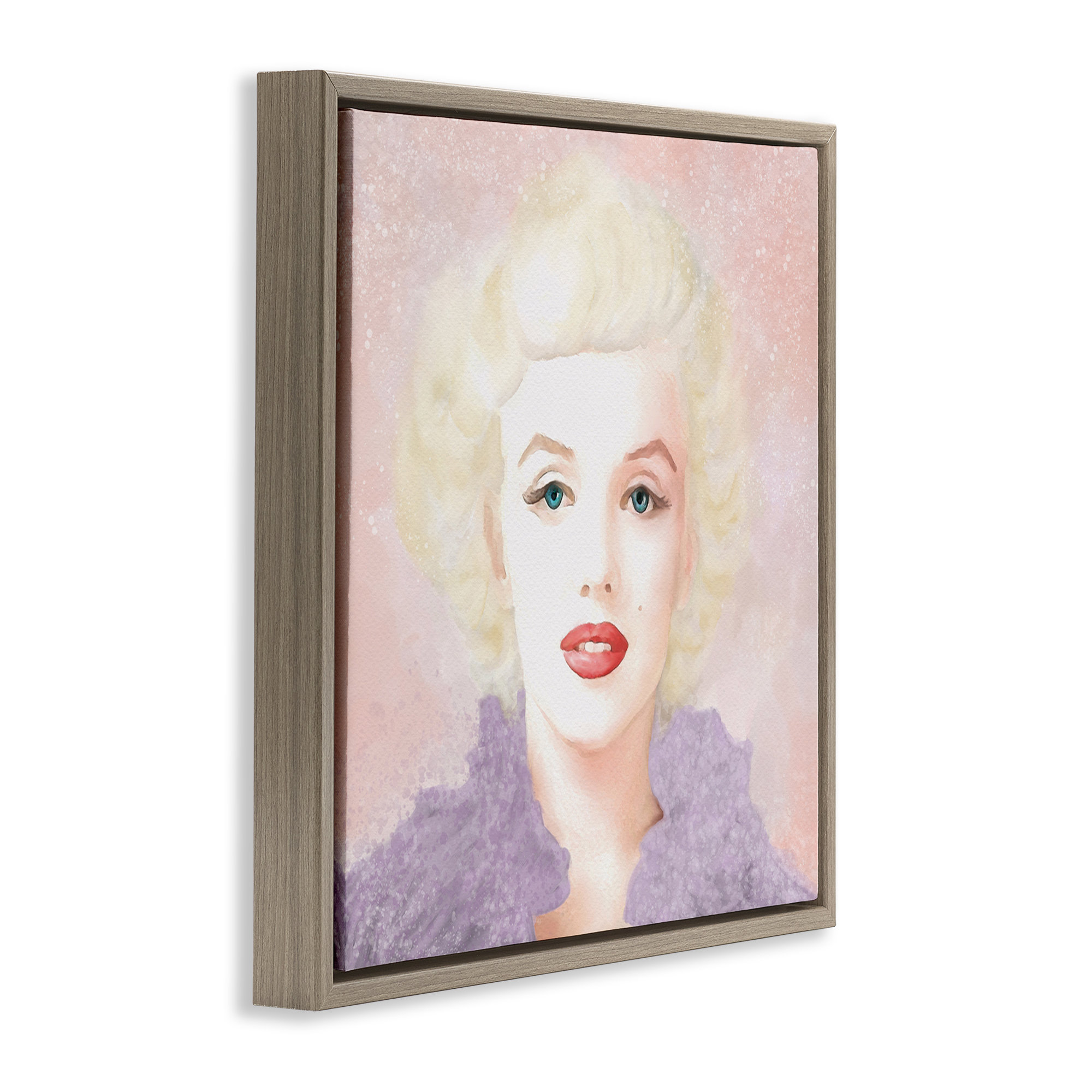 Winston Porter Pastel Marilyn Portrait Brown Framed Floater Canvas Wall ...