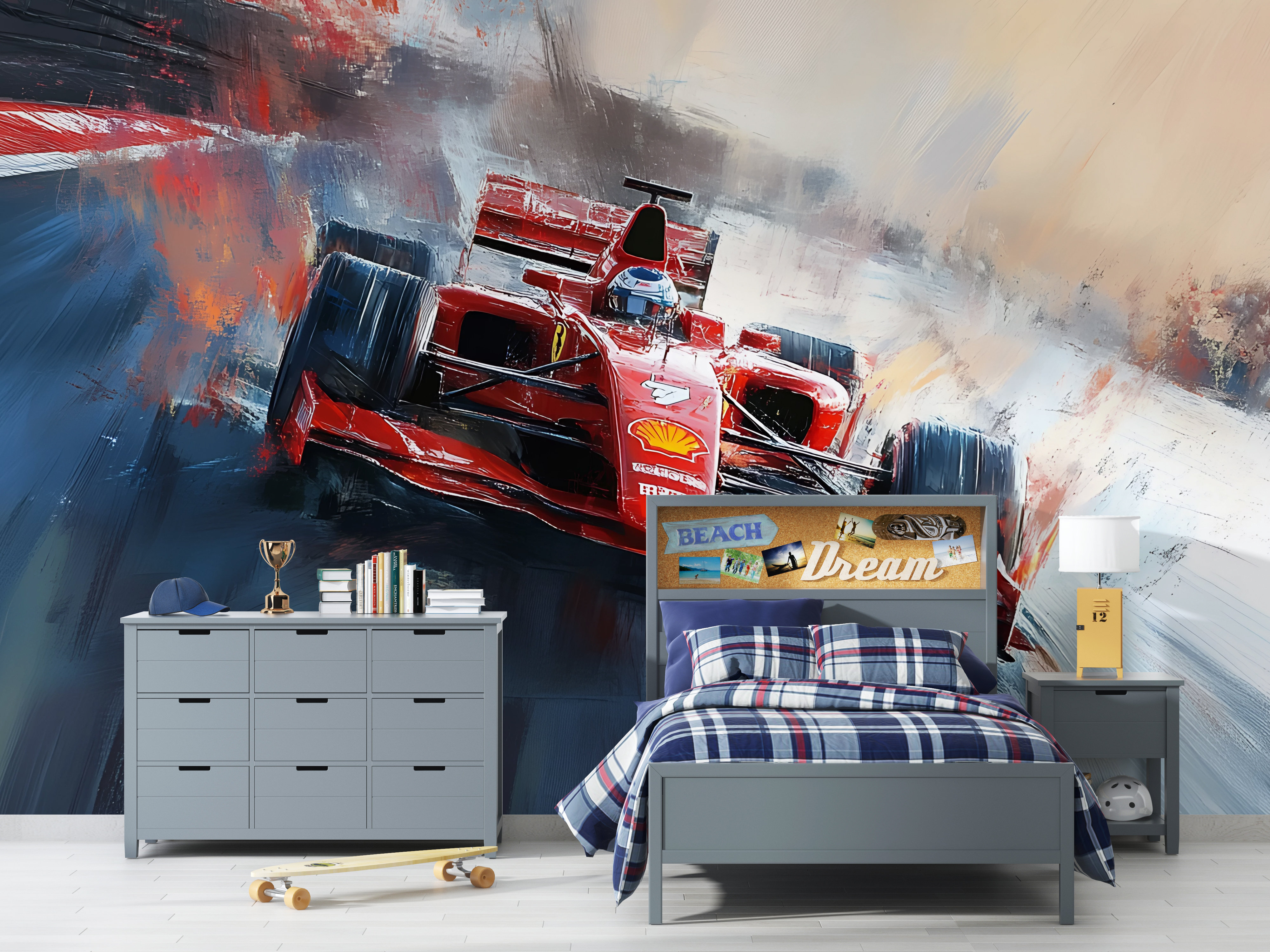 Williston Forge Formula 1 Racing Car Wallpaper – Red Speeding F1 Car ...