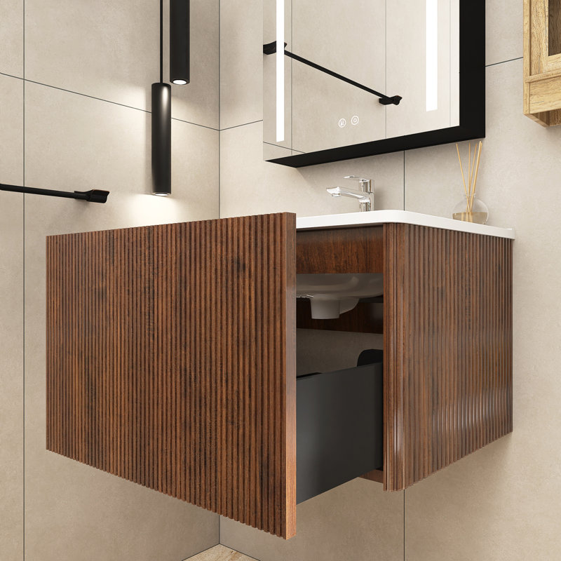Wrought Studio™ Kayline 24'' Single Bathroom Vanity with Ceramic Top ...