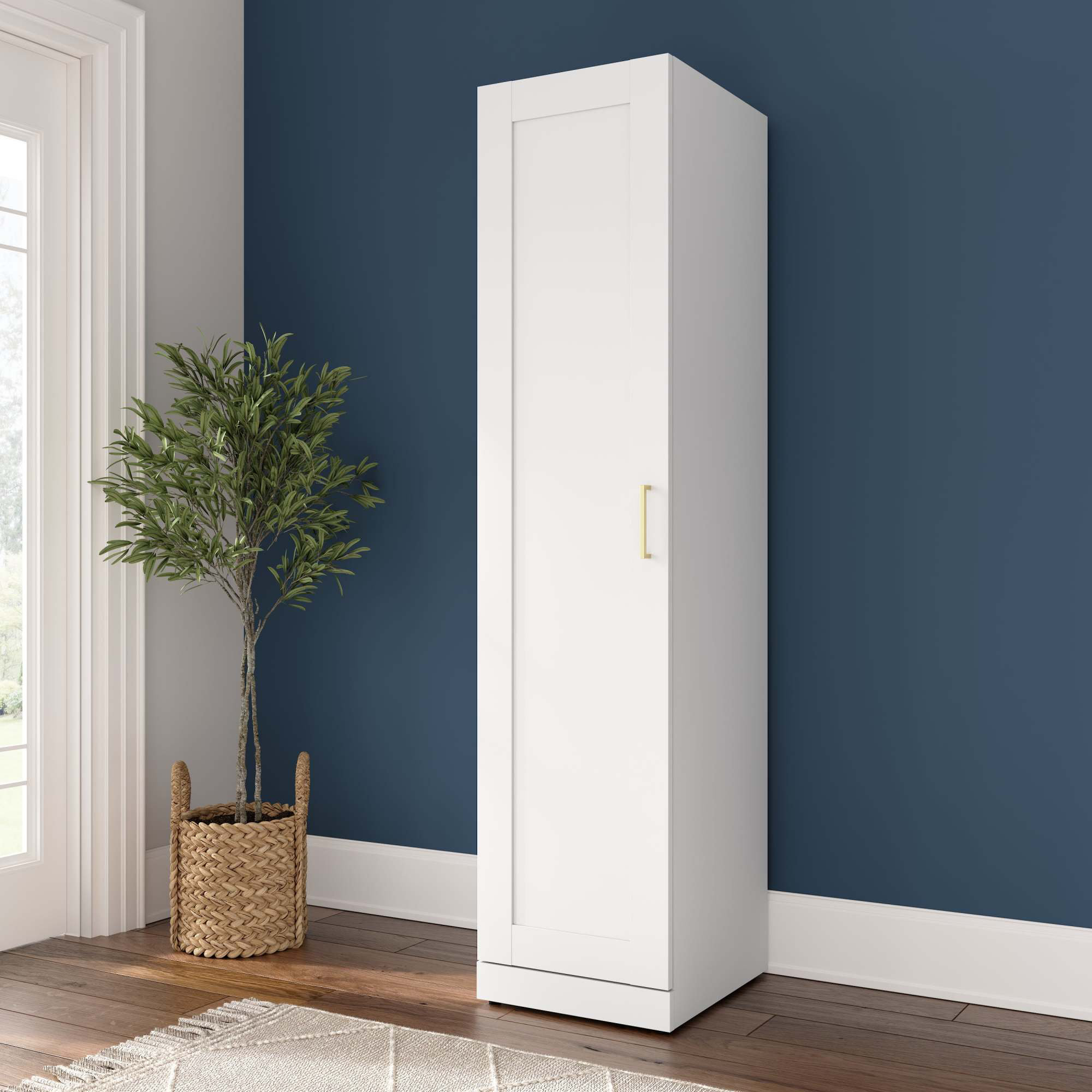 Latitude Run® 17W Tall Narrow Storage Cabinet With Door And Shelves ...