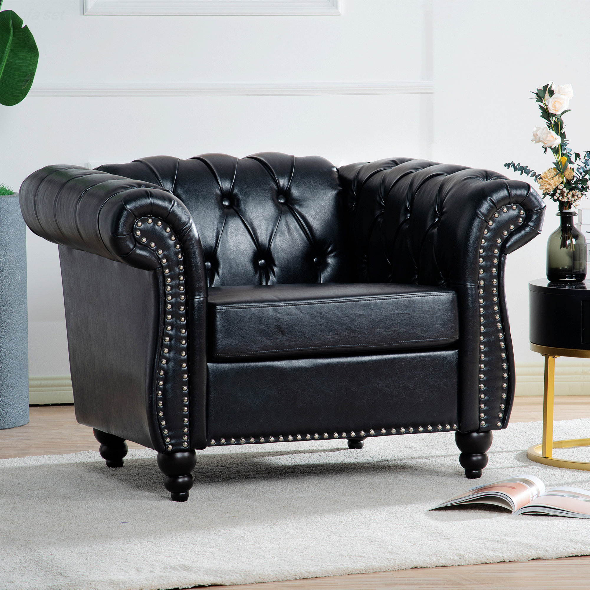 Canora Grey 3 Piece Living Room Sofa Set With Tufted Design | Wayfair