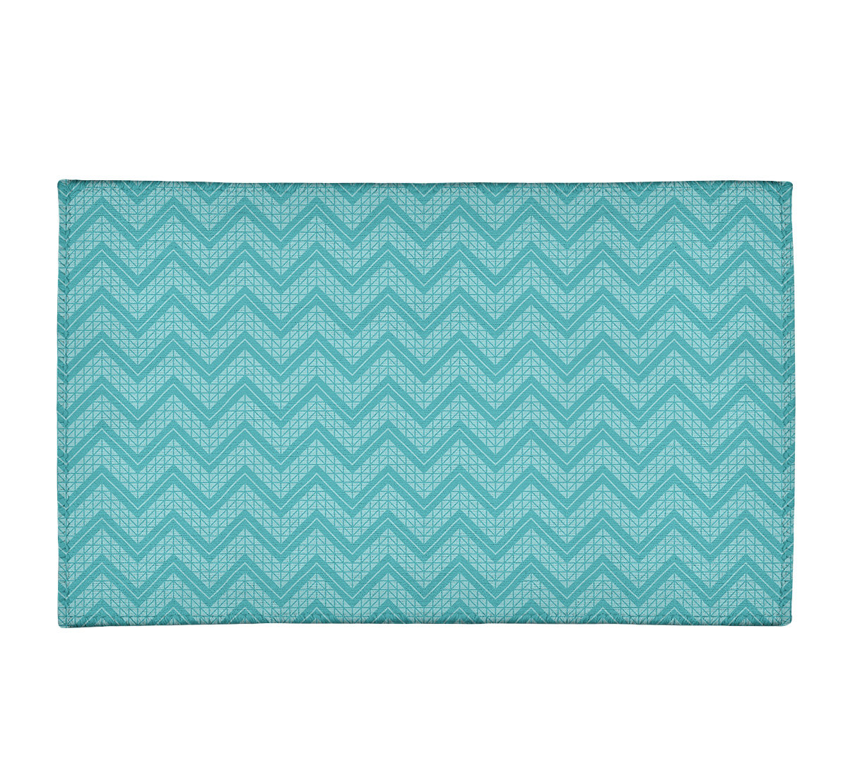 East Urban Home Monochromatic Hand Drawn Chevron Sky Blue/Blue Area Rug ...