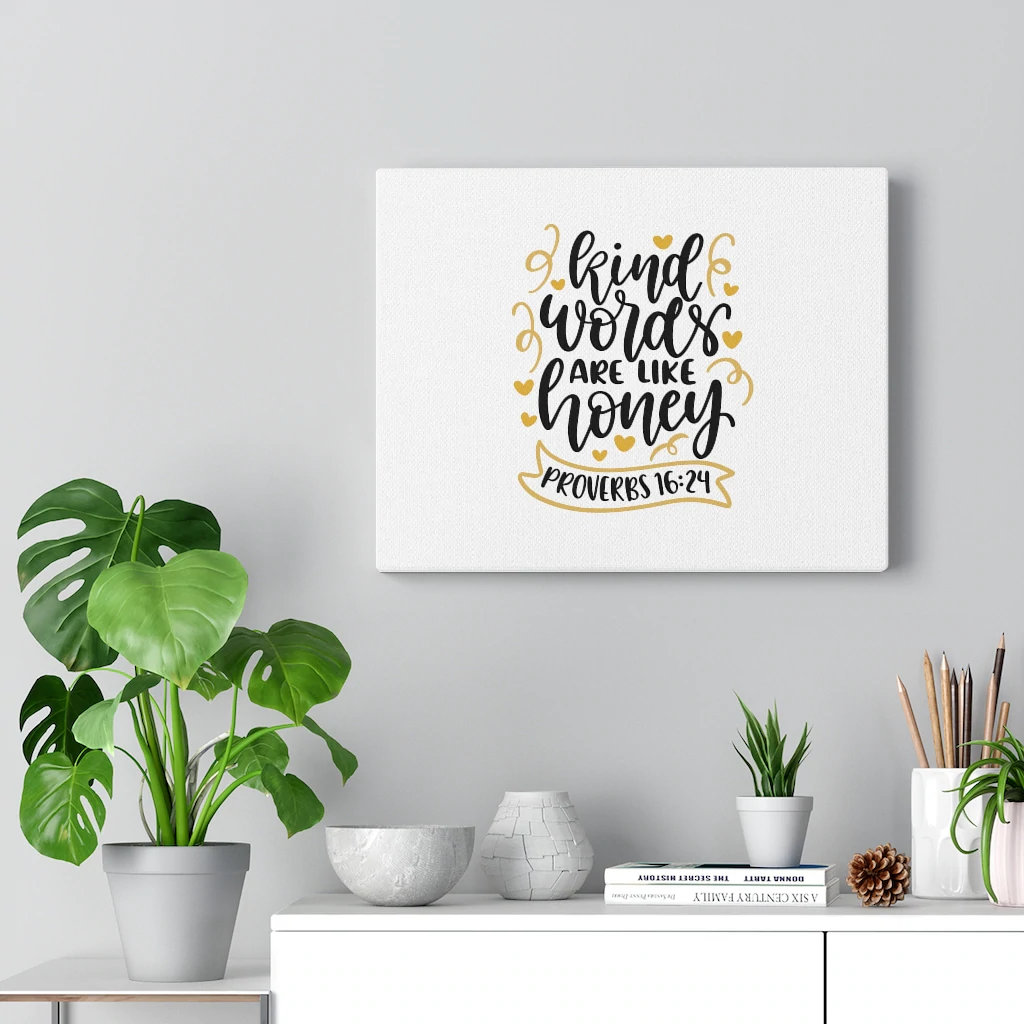Trinx Kind Words Are Like Honey Proverbs 16:24 Christian Wall Art Bible ...